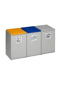 VAR GmbH VAR Kunststoffcontainer 40 Liter, aus schlagzähem Polysterol, 3-fach, ohne Deckel