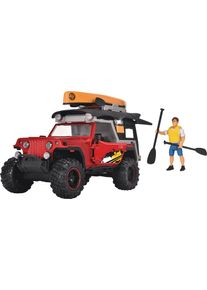 DICKIE TOYS DICKIE-TOYS Adventure Traveller, Jeep, Campingdach, Kanu, Licht & Sound Spielzeugauto Grün