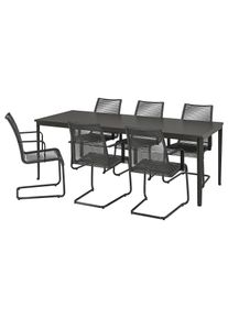 IKEA TEGELÖN / VÄSMAN Tisch+6 Armlehnstühle/außen