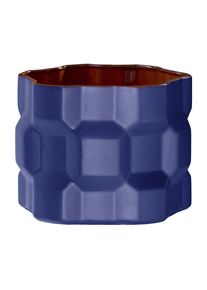 Driade - Gear Vase 20cm - blau/matt/Innenseite rot/H 20cm/Ø 25cm