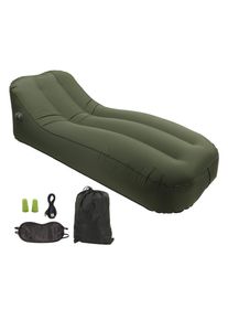 Automatisches Aufblasbares Sofa mit 1 Knopf, Verdickte, Tragbare Outdoor-Schlafcouch, Luftmatratze für Camping, Picknick, Wandern, Bergsteigen(OD-Grün)