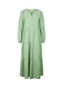 Tom Tailor Damen Maxi-Kleid mit Volants, grün, Uni, Gr. 36