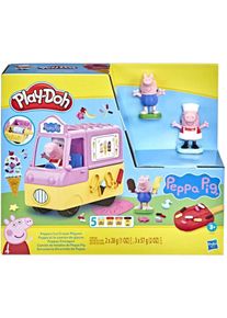 Play-Doh Peppas Eiswagen Spielset mit Eiswagen, Peppa und Schorsch Figuren und 5 Dosen