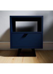 MYCS Nachtschrank Blau - Eleganter Nachtschrank: Schubladen in Blau - Hochwertige Materialien - 41 x 52 x 34 cm, konfigurierbar