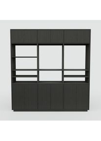 MYCS Aktenregal Wenge - Flexibles Büroregal: Türen in Wenge - Hochwertige Materialien - 226 x 238 x 47 cm, konfigurierbar