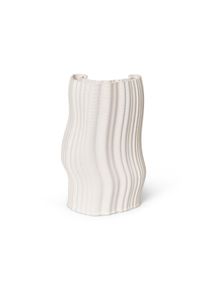 ferm LIVING - Moire Vase - off-white/3D-Druckverfahren/BxHxT 19x30x12cm/innen glasiert