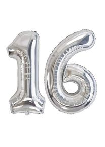 Ponmoo 34 Zoll Luftballon Zahl 16/61 Silber, 0 1 2 3 4 5 6 7 8 9 10 20 30 40 50 60 70 80 90 100 Luftballons für Erwachsene, zum Geburtstag, Zahlen, Zahl 61 / 16, silberfarben