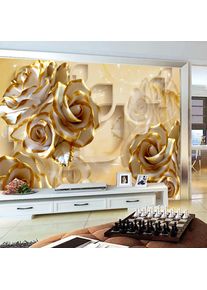 Europäischer Stil 3D Stereo Rose Jade Carving Fototapeten Tapete Wohnzimmer TV Sofa Hintergrund Wandtuch 3D wohnzimmer tapeten tapete wand für schlafzimmer retro geometrisch fototapete-250cm×170cm