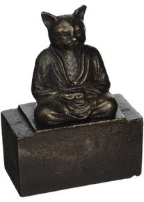 Design Toscano Geist des Zen: Meditierende Katze Buchstütze aus Eisenguss
