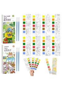 Generic 2er-Pack Aquarell-Malbuch-Set – Aquarellmalerei-Lesezeichen – Taschen-Aquarellbuch – Aquarellmalerei-Lesezeichen mit Pinsel für Kinder, Studenten, verbessert die Kreativität der Kinder