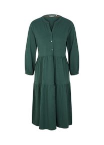 Tom Tailor Damen Kleid mit Volants, grün, Uni, Gr. 36