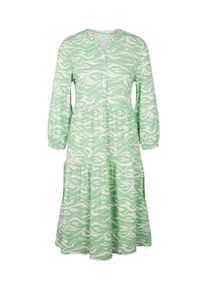 Tom Tailor Damen Kleid mit Volants, grün, Print, Gr. 36