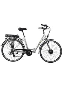 Llobe 28” City Bike SilverLine 36 V / 10 Ah Citybike (Laufradgröße: 28 Zoll, Rahmenhöhe: 50 cm, Damen-Rad, 360 Wh, Silber)