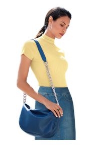Madeleine Mode MADELEINE Handtasche mit stylischem Kettenriemem aus edlem Leder Damen marine / blau