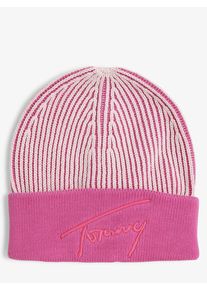 Tommy Jeans Mütze Damen Baumwolle pink gestreift