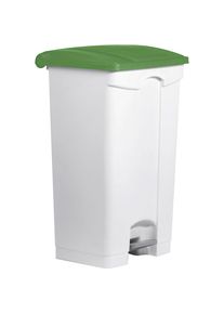 Helit Tretabfallbehälter, Volumen 90 l, BxHxT 500 x 830 x 410 mm, weiß, Deckel grün