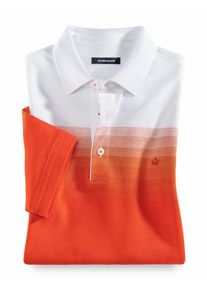 Walbusch Herren Streifen-Polohemd Orange gestreift temperatur-ausgleichend
