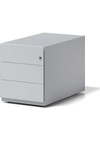 Bisley Rollcontainer Note™, mit 3 Universalschubladen, HxBxT 495 x 420 x 775 mm, mit Griffleiste, lichtgrau