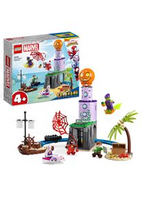 Lego 10790 Marvel Spideys Team an Green Goblins Leuchtturm, Spielzeug für Kinder ab 4 Jahren mit Piratenschiff, Miles Morales Minifigur & mehr, Spidey und Seine Super-Freunde