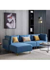 RETRIN 3-Sitzer Sofa,Super groß Glamour Design,Couchgarnitur,Sofagarnitur,Polstersofa - Wohnzimmer,L-Form,Holzgestell,Metallbeine,Design Moderne 276 cm