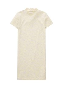 Tom Tailor Mädchen Midi-Kleid in Ripp-Struktur, weiß, Melange Optik, Gr. 152
