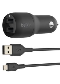 Belkin Boost↑Charge™ ﻿Dual USB KFZ-Ladegerät + Micro-USB Kabel - 24W - Schwarz
