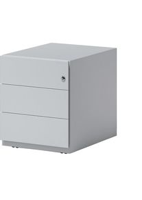 Bisley Rollcontainer Note™, mit 3 Universalschubladen, HxBxT 495 x 420 x 565 mm, mit Griffleiste, lichtgrau