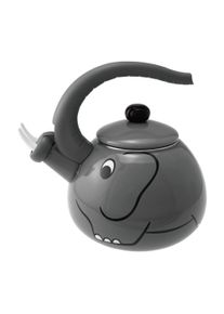 Supreme Housewares Emaille Whistling Teekanne Tee-Kessel Teakettle Stovetop, 2,0 Liter - Gourmet Artgrey Elefant-Entwurf