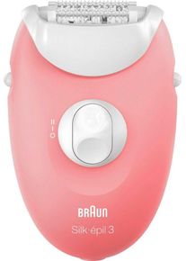 Braun Epilierer Silk-épil 3 3-176, 20-Pinzetten-System, Smartlight-Technologie, rosa|weiß