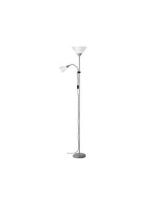 Brilliant Lampe Spari Deckenfluter Lesearm silber/weiß 1x A60, E27, 60W, geeignet für Normallampen (nicht enthalten) Mit Schnurzwischenschalter