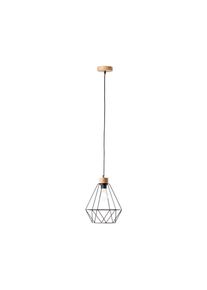 Brilliant Lampe, Drewno Pendelleuchte 25cm schwarz/holzfarbend, 1x A60, E27, 25W, Holz aus nachhaltiger Waldwirtschaft (FSC)