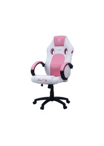 Elite Gaming-Stuhl EXODUS, Armpolster, 45-55cm Sitzhöhe, extrabreite Sitzfläche, Wippmechanik, MG100 (Weiß/Pink)