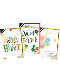 Braun & Company Geburtstagskarten Mehrfarbig 230gsm 5939-0037 3 Stück
