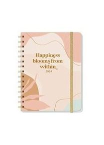 Happiness blooms from within Spiral-Kalenderbuch A5 2024