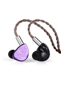 Linsoul TANGZU Wu Zetian HiFi 14.5mm Planar-Treiber im Ohr Kopfhörer 3D gedruckt Harz Shell, Aluminium Faceplate, abnehmbare 0.78mm 2Pin 5N OFC Kabel für Audiophile Musiker DJ Bühne (Purple, 4.4mm)