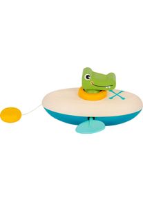 Small Foot Wasserspielzeug Aufzieh-Kanu Krokodil aus Holz, Aufziehspielzeug fürs Wasser, für Kinder ab 24 Monaten, 11655