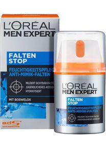 L'Oréal L'ORÉAL PARIS MEN EXPERT Anti-Aging-Creme Falten Stop, hochdosierte Anti-Aging Wirkung, gegen Mimik-Falten, silberfarben