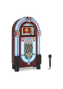Auna Graceland Touch Jukebox 12 Touch-Bedienfeld WLAN, CD, BT, Mikro, Holzoptik 10034802+10002639