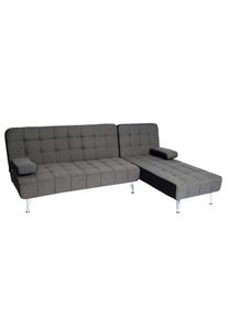 Schlafsofa MCW-K22, Couch Ecksofa Sofa, Liegefläche links/rechts Schlaffunktion ~ Stoff/Textil dunkelgrau, schwarz