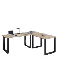 Vcm Holz Schreibtisch Computertisch Arbeitstisch Büromöbel Lona 80 U Alu Schwarz