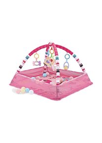 Kikkabboo 3 in 1 Krabbeldecke, Bällebad, Spielbogen, Bälle, hängende Spielzeuge pink