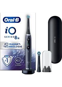 Oral-B Oral B Elektrische Zahnbürste iO 8, Aufsteckbürsten: 2 St., mit Magnet-Technologie, 6 Putzmodi, Farbdisplay & Reiseetui, schwarz