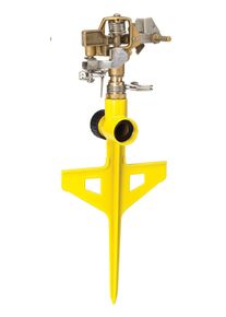 Dramm 15063 ColorStorm Premium 6-Inch Metal Stake Impulse Sprinkler, Yellow
