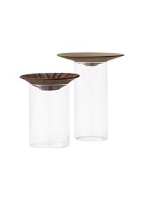 Menu - Cresco Propagation Vase 2er Set - braun/transparent/Vase 1: HxØ 12x12cm/ Vase 2: HxØ 15x10cm