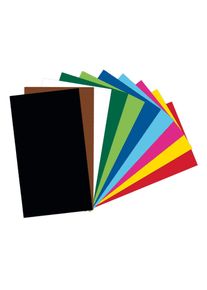 Folia 63509 - Folia 63509 - Tonpapier Mix, ca. 35 x 50 cm, 130 g/m², 20 Blatt sortiert in 10 Farben, zum Basteln und kreativen Gestalten von Karten, Fensterbildern und für Scrapbooking
