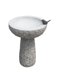 Dehner Vogeltränke, Ø 42 cm, Höhe 57 cm, Granit/Bronze, grau