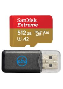 SanDisk 512 GB Speicherkarte Micro SDXC Extreme Works with DJI Drone Series Mavic 3 Classic (SDSQXAV-512G-GN6MN) V30 A2 4K UHD UHS-I Bundle with (1) Everything But Stromboli MicroSD Card Reader