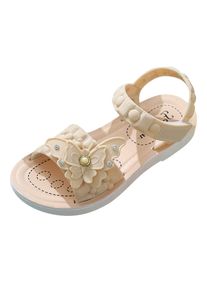 Generic Kinder Sandalen Weiche Flache Schuhe Mode Bequeme Schleife Wasserdichte Leichte Baby Prinzessin Sandalen Hausschuhe für kleine Mädchen (White, 26 Toddler)