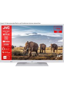 JVC LT-24VH5156W LED-Fernseher (60 cm/24 Zoll, HD-ready, Smart-TV), silberfarben