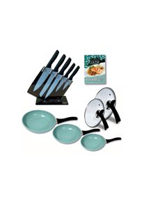 Starlyf® Küchenstarterset - Pfannenset - Messerset Jade Set of 5 + Jade Knife